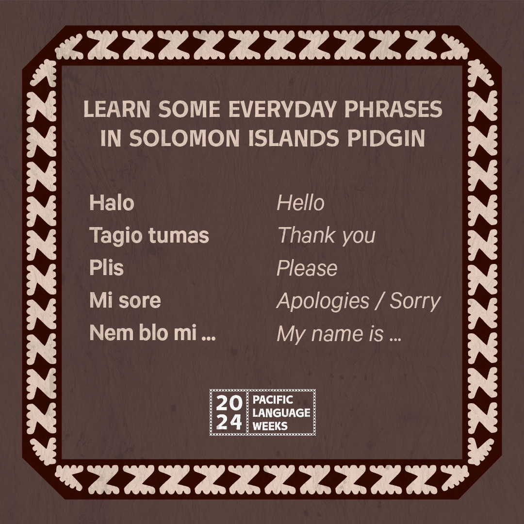 Ministry for Pacific Peoples — Solomon Aelan Pijin Langguis Wik ...